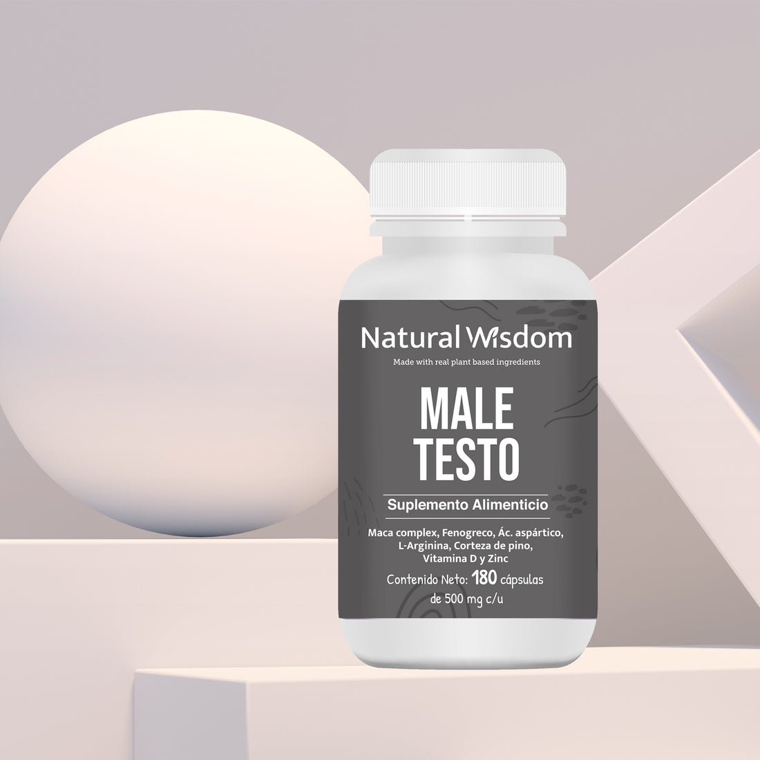 Male Testo Cápsulas | Suplemento Alimenticio | Natural Wisdom®